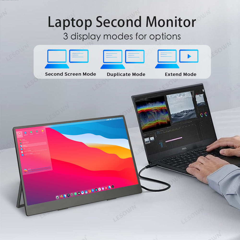 LESOWN P133K 13.3 inch 4K Portable Monitor UHD 3840x2160 IPS LCD Touch ...