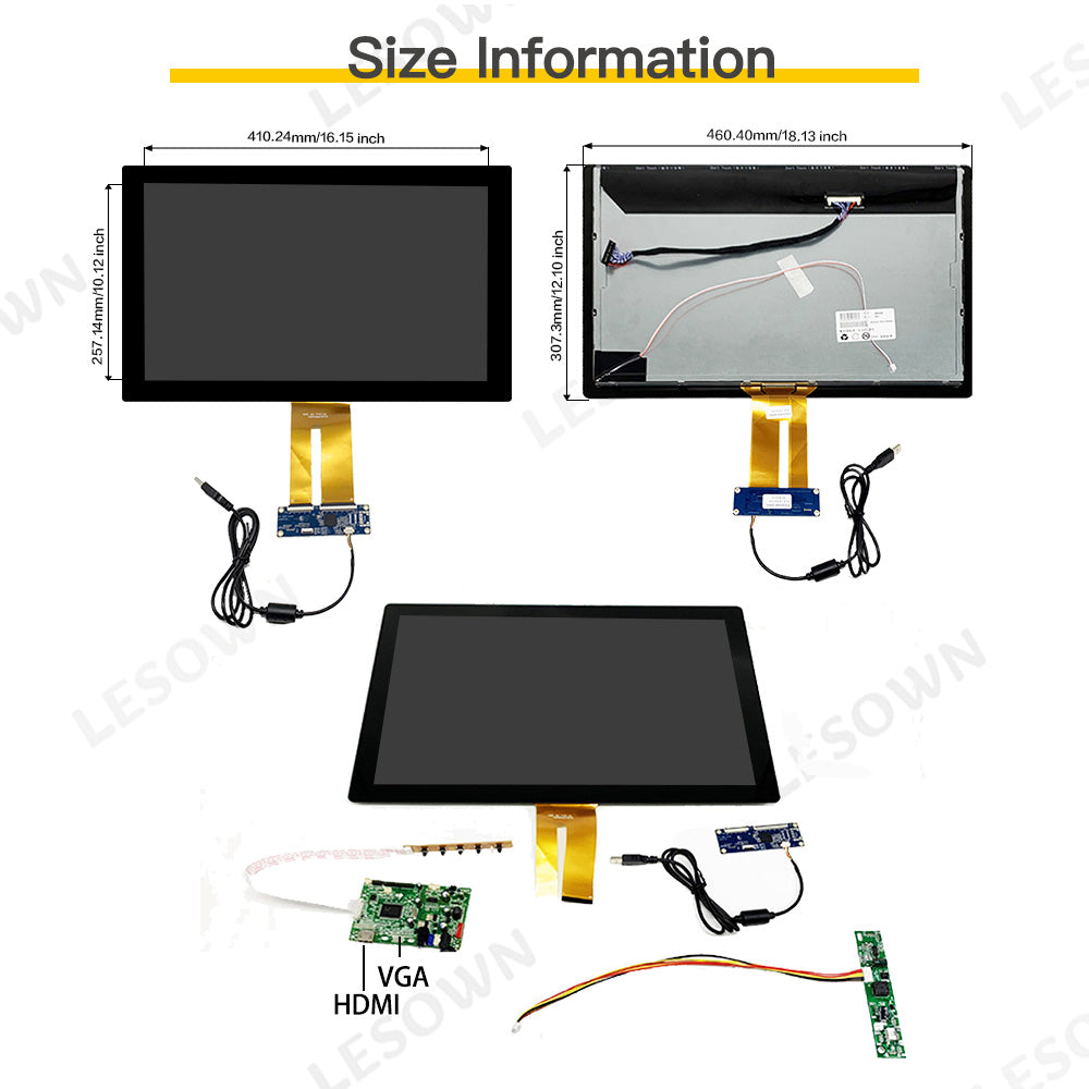 LESOWN M190-B01T 19 inch 1440x900 IPS LCD Capacitive Touch Display HDM ...