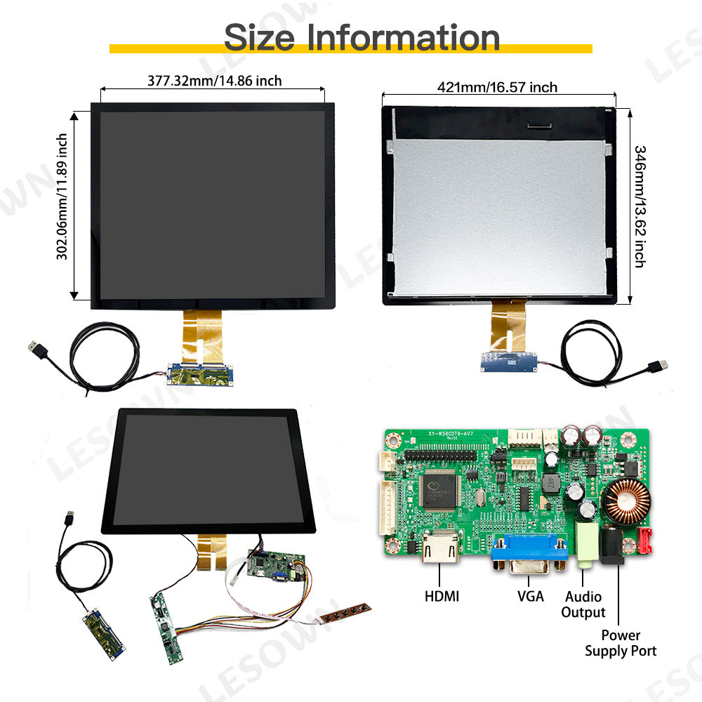 LESOWN M190-A01T Touch Wide Screen 19 inch HDMI VGA Interface 1280x102 ...