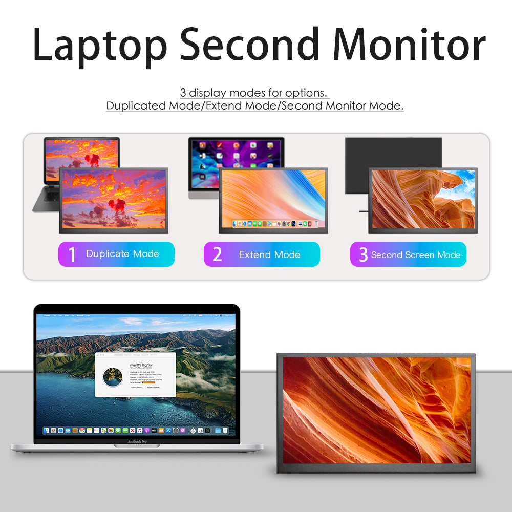 Multi-input Display 10.1 Inch Portable Monitor - 1024x600 IPS Display ...