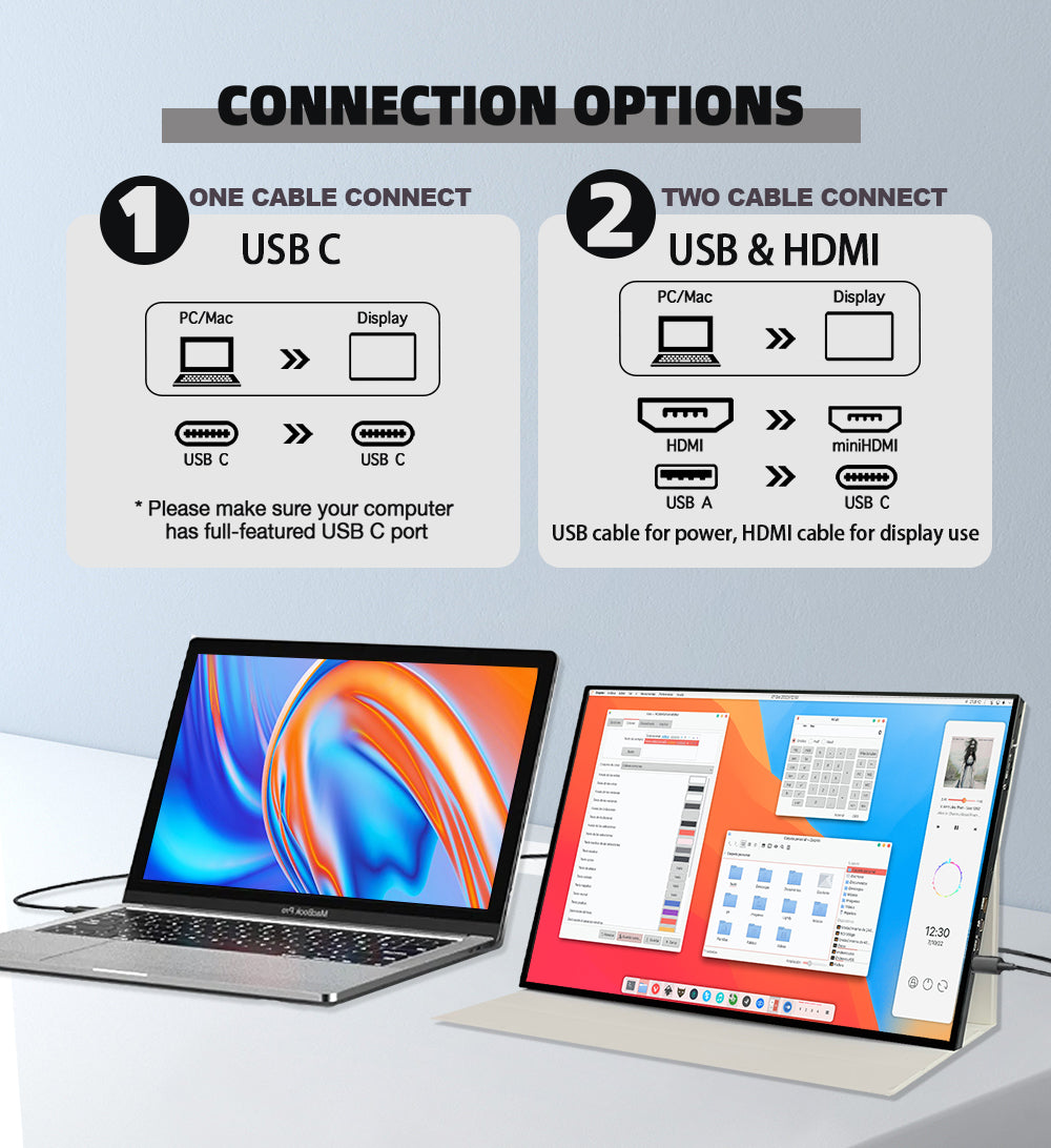 LESOWN P180G 18 inch 120Hz Portable USB C HDMI Monitor 1920x1200 Lapto ...