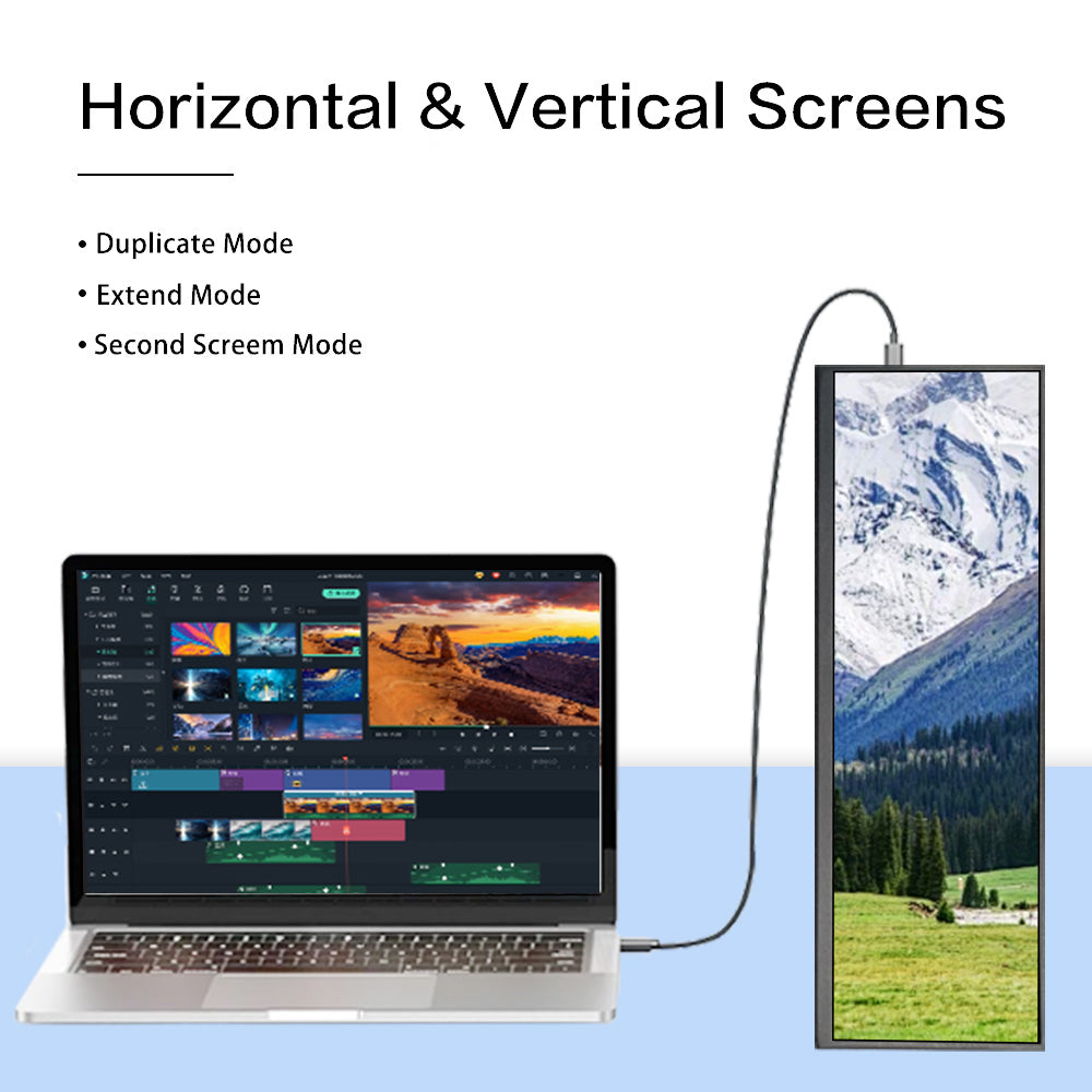 LESOWN P127GHTR 12.7 inch Bar Monitor 2K HDMI Type C IPS Monitor for S ...